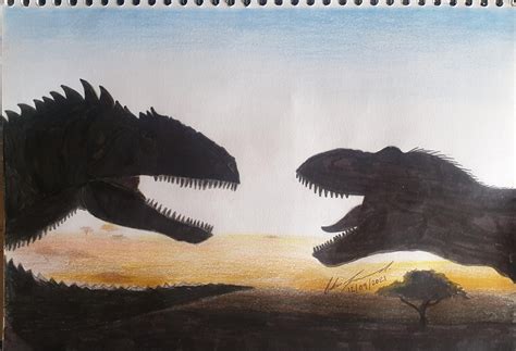 Jurassic World Dominion Fan Art T Rex Vs Giga By Lanimator994 On