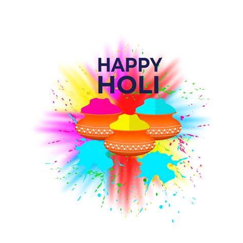 Happy Holi Festival Design With Splashing Color 20574056 Png