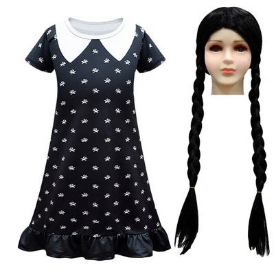 Wednesday Addams Strój Sukienka peruka przebranie 5020570538463