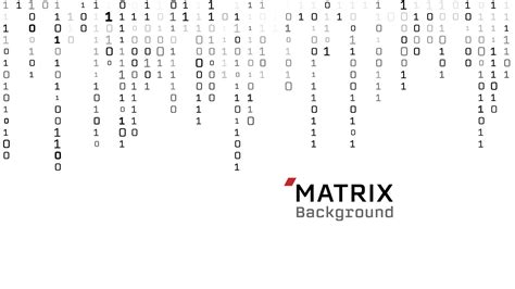 Matrix White Background Vector Binary Digital Numberl 1 And 0 Data