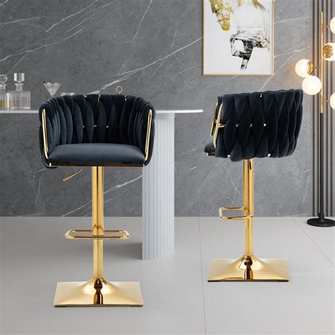 Okwish Barhocker Drehbare Barhocker 2er Set Höhenverstellbare