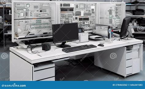 The Computer Aided Design Workspace Generative Ai Stock Illustration Illustration Of Desk