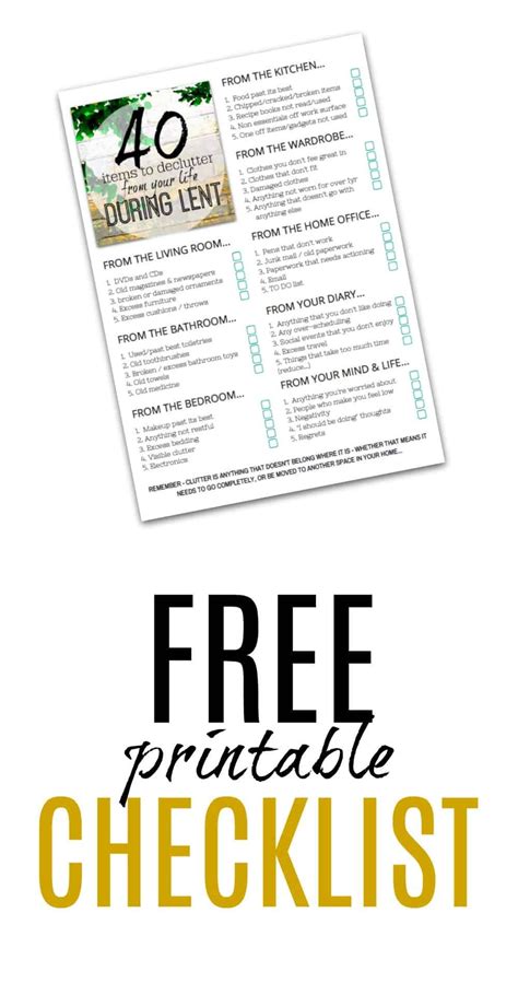40 Brilliant Things To Declutter In Lent [free Printable] Declutter