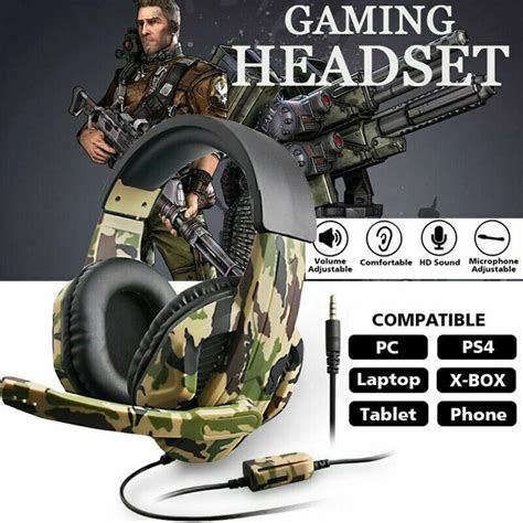 Badu Bg Кабелни слушалки за игри с микрофон за компютър Ps4 Ps5 Xbox