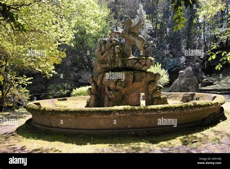 Fountain Of Pegasus Sacro Bosco Park Bomarzo Lazio Parco Dei Mostri