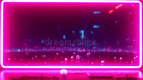 Futuristic Glowing Neon Rectangle Frame Background For Creative