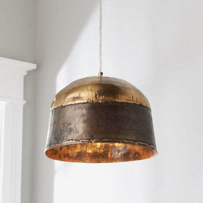 Brass And Steel Soldered Pendant Medium Rustic Industrial Lighting