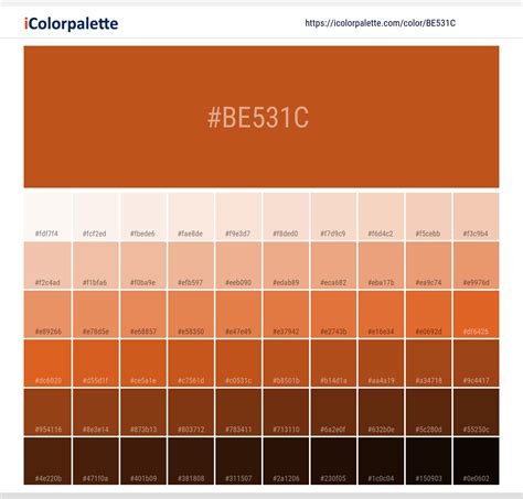 Pantone 167 C Color Hex Color Code Be531c Information Hsl Rgb