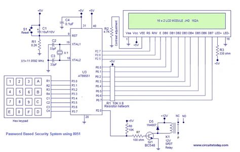 digital door lock password security code lock using 8051