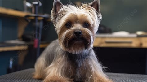 이발소 의자에 앉아 있는 요크셔 테리어 개 그림에 대한 이발 배경 일러스트 및 사진 무료 다운로드 Pngtree