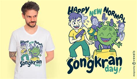 Songkran Thailand Festival T Shirt Design Vector Download