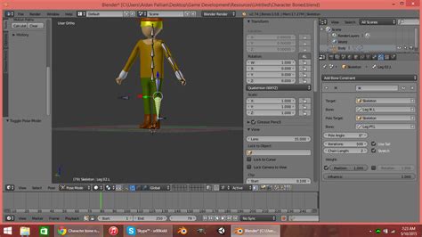 character bone not bending after adding pole target blender stack