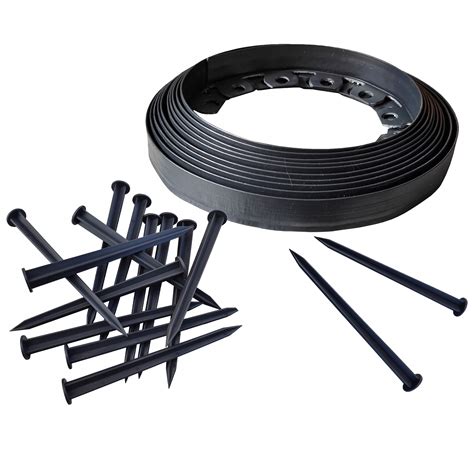 ObrzeŻe Ogrodowe Trawnikowe 10 Mb Plastikowe Czarne 40 Mm Kotwy 30