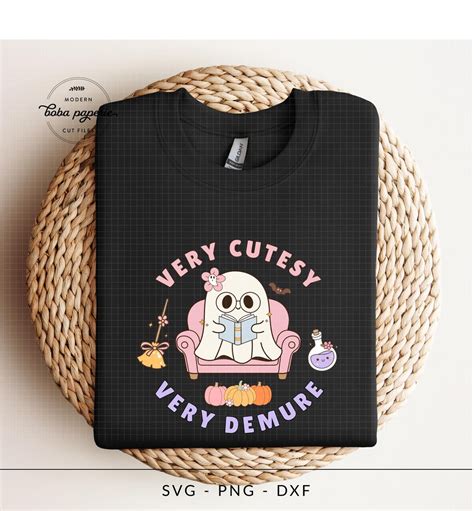 Very Cutesy Very Demure Shirt Design Demure Girl Bookishghost Png Bookish Era Cute Booktok Png