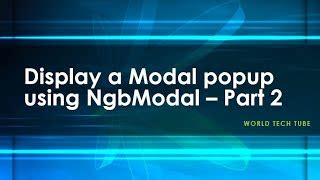 How To Add Angular Modal Popup Using Ngbmodal Bootstrap Modal Popup