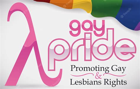 Símbolo Lambda Y Bandera Del Arco Iris Para El Orgullo Gay Y Los Derechos Vector Premium