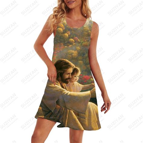 Vestido Sin Mangas Con Estampado 3d De Jes S Cristiano Para Mujer