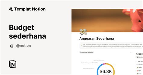 Budget Sederhana Templat Oleh Notion Notion Marketplace