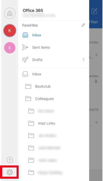 Outlook Mobile App Accessing App Settings And Basic Settings Management
