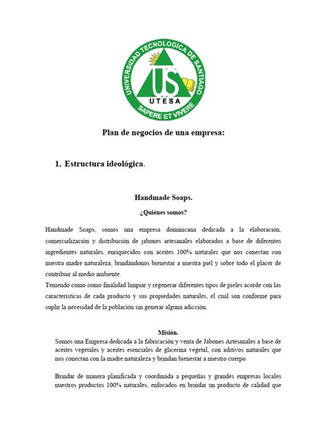 Plan De Negocios De Una Empresa 2 1 Descargar Gratis Pdf Marca