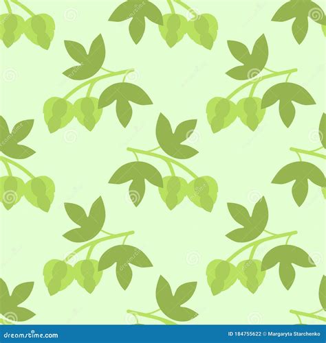 Seamless With Hops Beer Pattern Isolated On A White Background