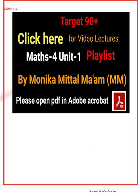 UNIT Maths B Tech CSE Nd Year Maths Studocu