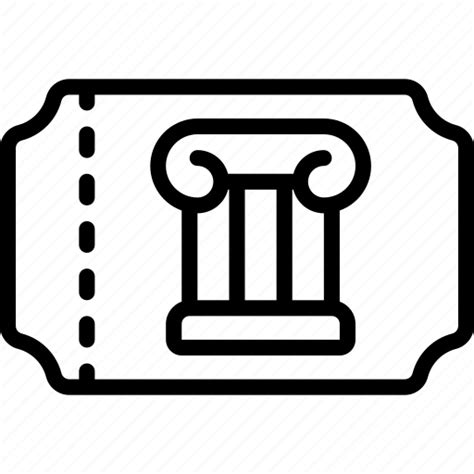 Museum Ticket Historical Entry Building Art Icon Download On