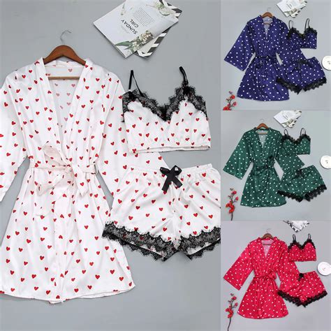 New Three Piece Sexy Pajamas Suspenders Shorts Love Print Pajamas