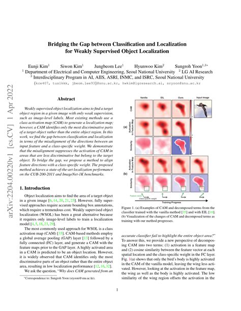 Pdf Bridging The Gap Between Classification And Localization For Weakly Supervised Object