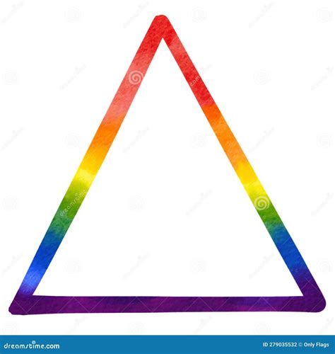 Rainbow Triangle Frame With Watercolor Brush Background Lgbt Pride