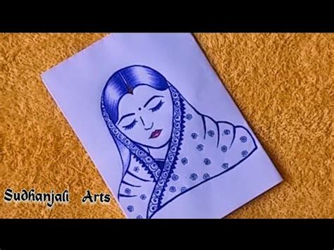 Women S Day Drawing Very Easy Indian Woman Drawing How To Draw A
