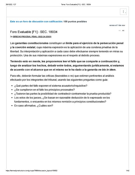 Proc Penal Foro 1 Todos Los Trabajos Oct 22 û Este Es Un Foro