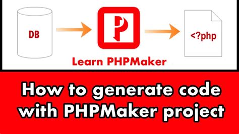 how to generate code with phpmaker project learn phpmaker tutorials youtube
