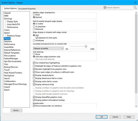 Solidworks Settings مهندسی معکوس، طراحی و پروژه سالیدورک Solidworks