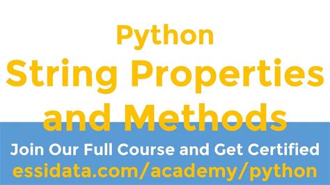 string properties and methods with python tutorial youtube