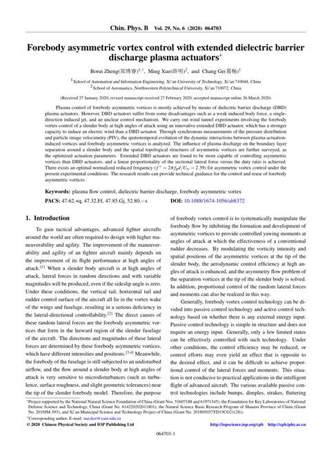 Pdf Forebody Asymmetric Vortex Control With Extended Dielectric