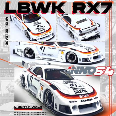 Inno64 164 Diecast Model Car Mazda Rx7 Fd3s Lb Super Silhouette