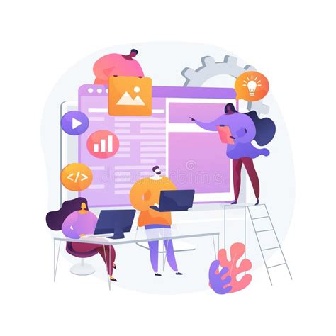 software development team abstract concept vector illustration stock