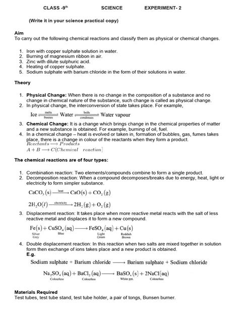 experiment 2 practical copy pdf chemical reactions chemical