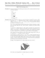 Problemset1 Pdf Due Time 7 00pm Wednesday January 11th EECS 376