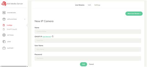 IP Camera Ant Media Ant Media Server Wiki GitHub