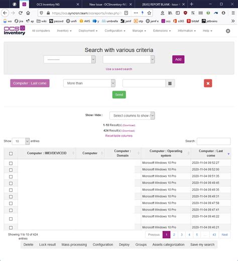 [bug] all computers page is empty · issue 1063 · ocsinventory ng ocsinventory ocsreports · github