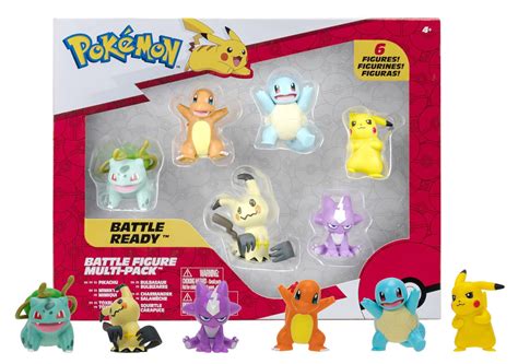 Pokemon Battle Ready 6 Pack Pikachu Squirtle Charmander Bulbasaur