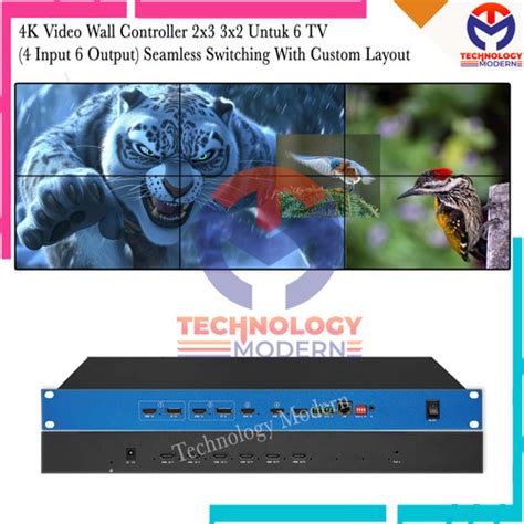 Jual 4k Hdmi Video Wall Processor Controller 2x3 3x2 Untuk 6 Tv 4 Input 6 Output Seamless