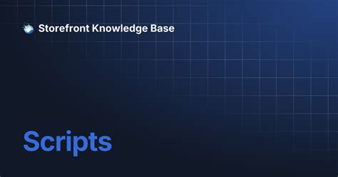 scripts commerce knowledge base