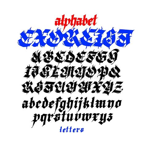 Gothic Font From Latin Letters Vector English Alphabet Medieval