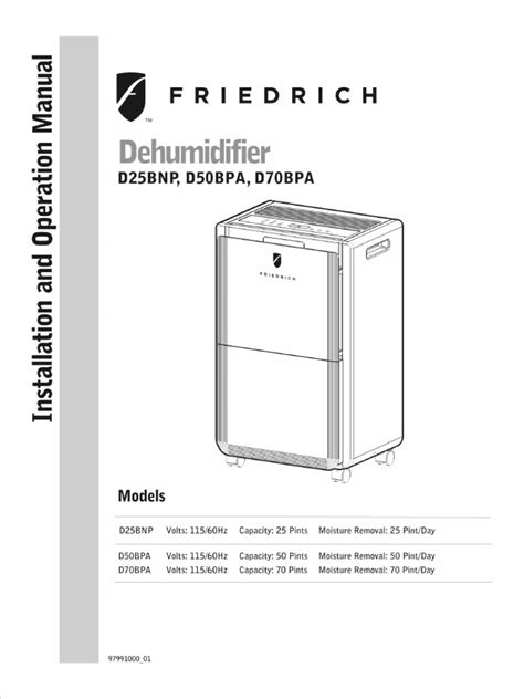Dehumidifier Manual Frederich Pdf