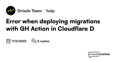error when deploying migrations with gh action in cloudflare d