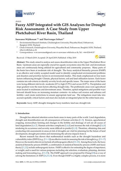 Pdf Fuzzy Ahp Integrated With Gis Analyses For Drought Risk