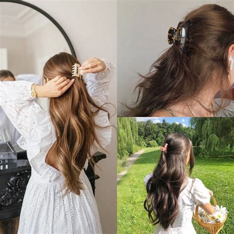 긴머리 반묶음 헤어집게핀 하는법 반머리 묶음 Zip 네이버 블로그